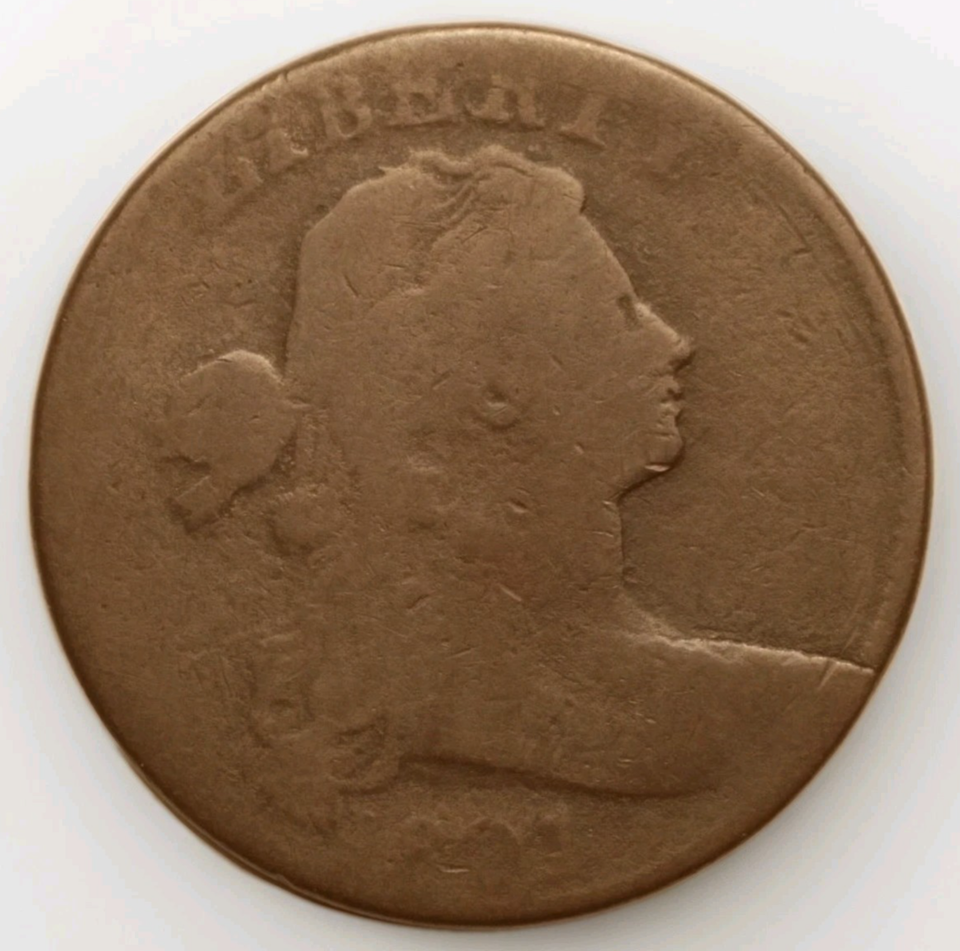 1801 Large Cent Draped Bust S-215 R4+ Good Details | eBay