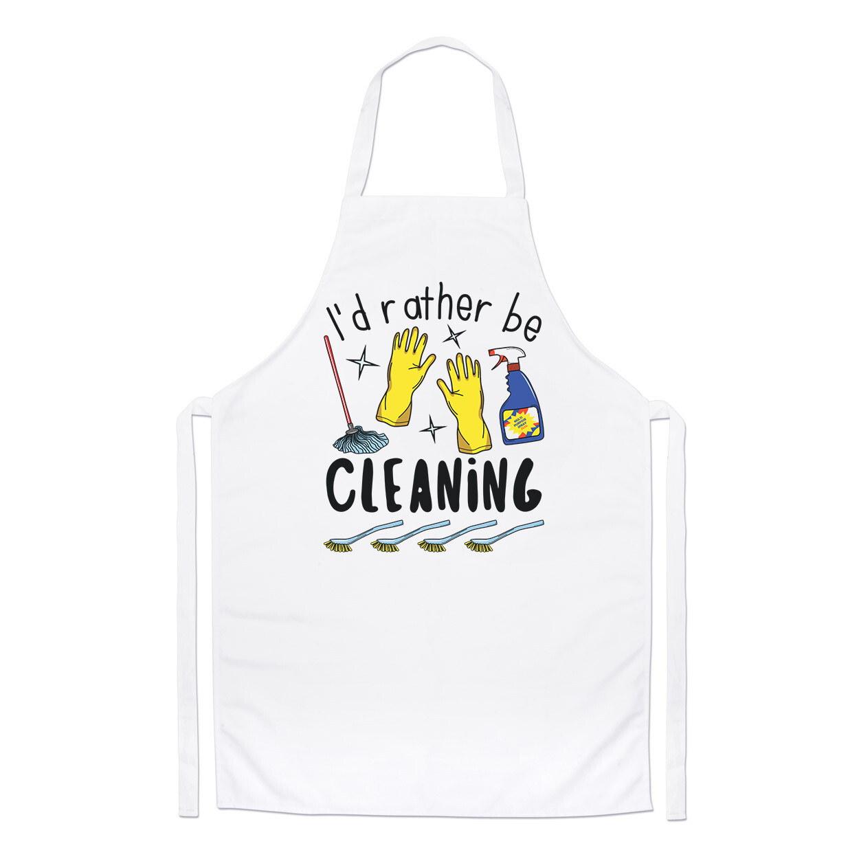 I'd Rather Be Cleaning Chefs Apron Joke Cleaner Wife Husband Funny ...
