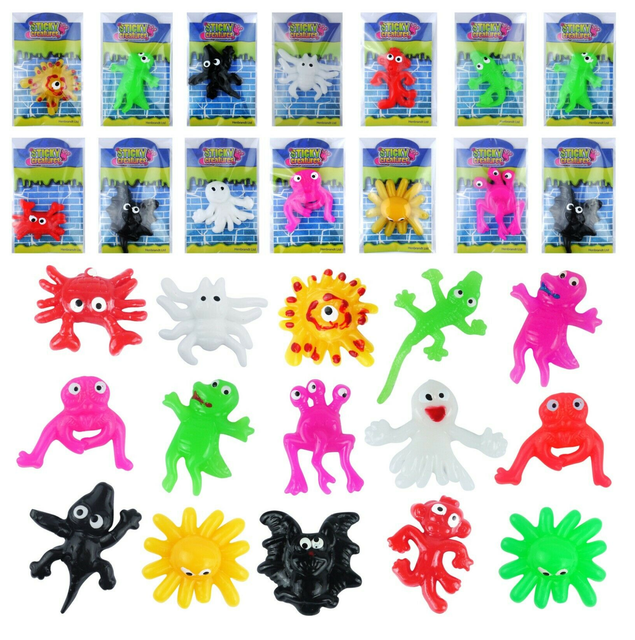 30 Large Sticky Creatures Throwing Toys Kids Boys Girls Party Bag ...