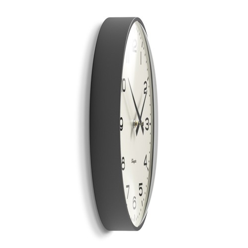 Newgate® - Radio City Wall Clock Matt Grey Retro Cream Arabic Dial ...