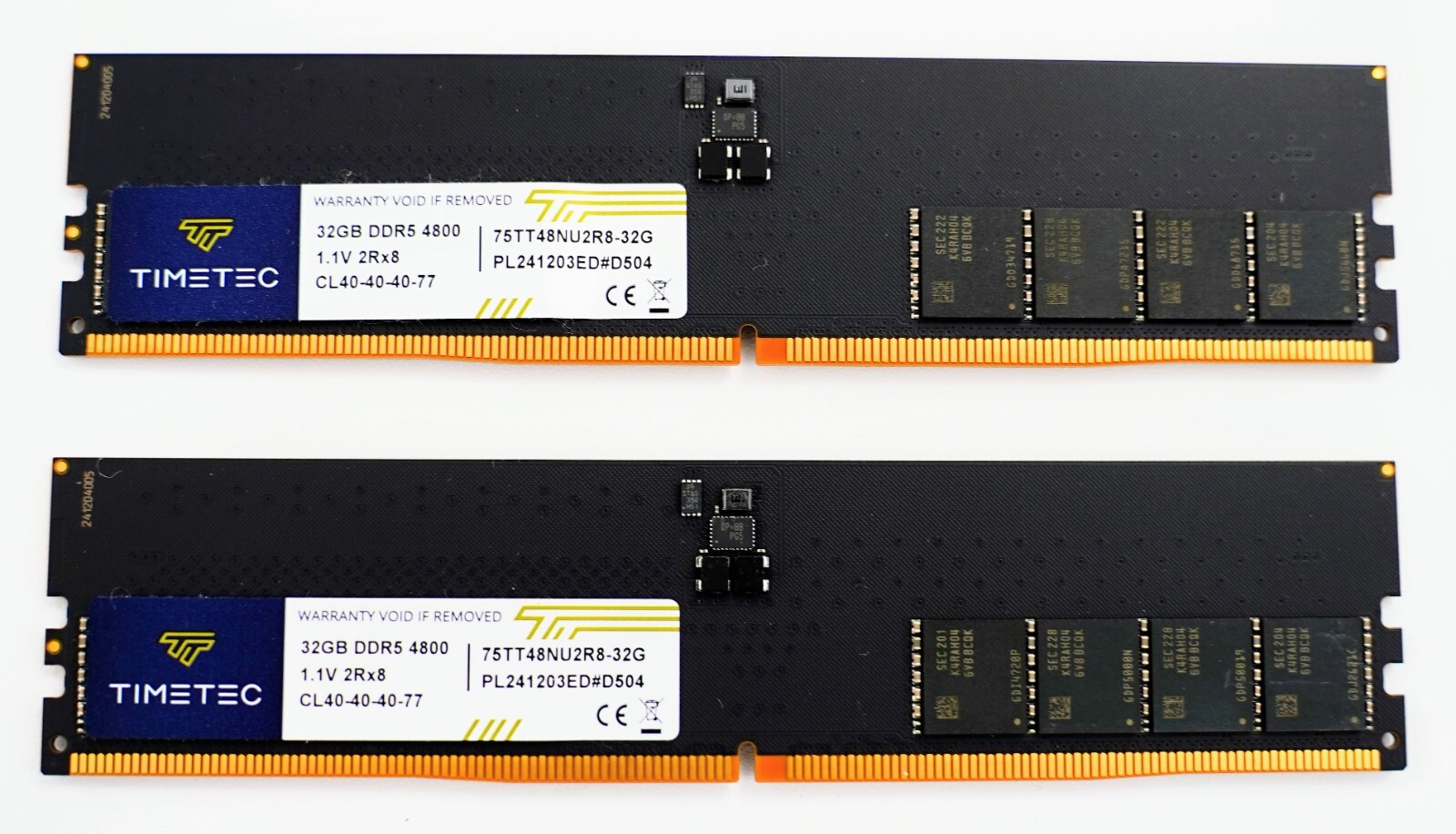 Timetec 64GB (2x32GB) DDR5 4800Mhz UDIMM Desktop RAM - 75TT48NU2R8-32G ...