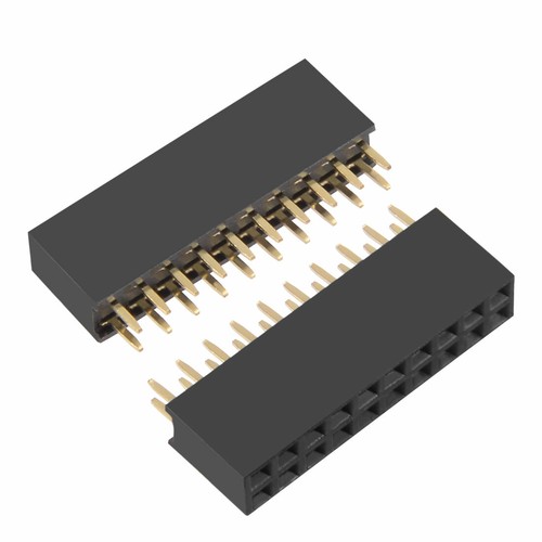 50Pcs 2.54mm Pitch 2x10-Pin Dual Row Straight Connector Female Pin ...