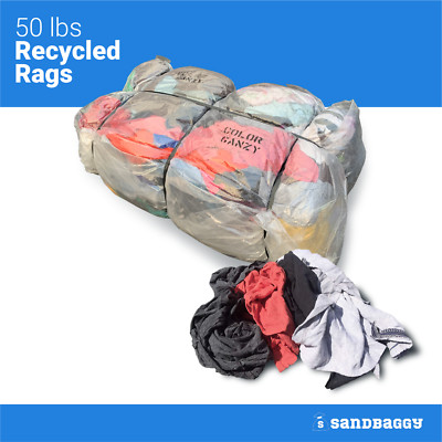 50 Lb Cotton Nylon Rags - Used as Cleaning Towels, Shop Rags, Wiping ...