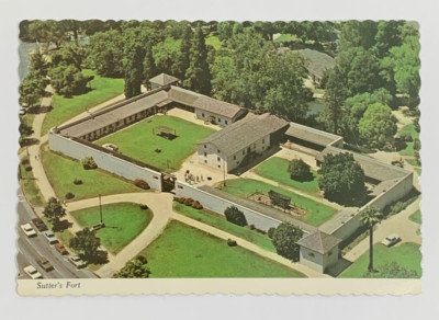 Sutter's Fort Postcard Aerial View 1968 | eBay