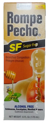 Rompe Pecho SF 6 oz. Helps loosen phlegm (mucus) and thin bronchial ...