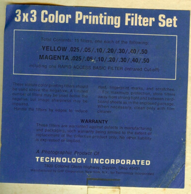 Rapid Access 3x3 Transparent Color Correction Lighting Filter - Set of ...