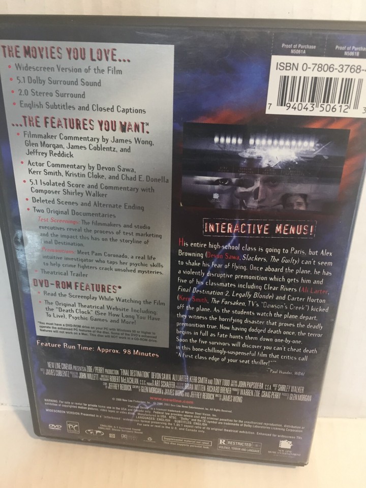 Final Destination DVD Ships free Same Day with Tracking | eBay