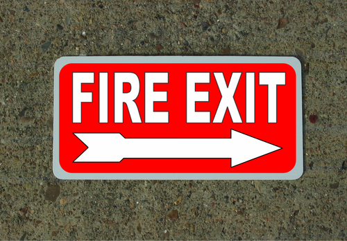 Fire Exit RIGHT Arrow Metal Sign 6"x12" Red & White | eBay