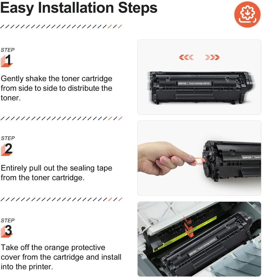 V4INK 2PK Compatible 12A Toner for HP Q2612A 1010 1012 3015 Canon D420 ...