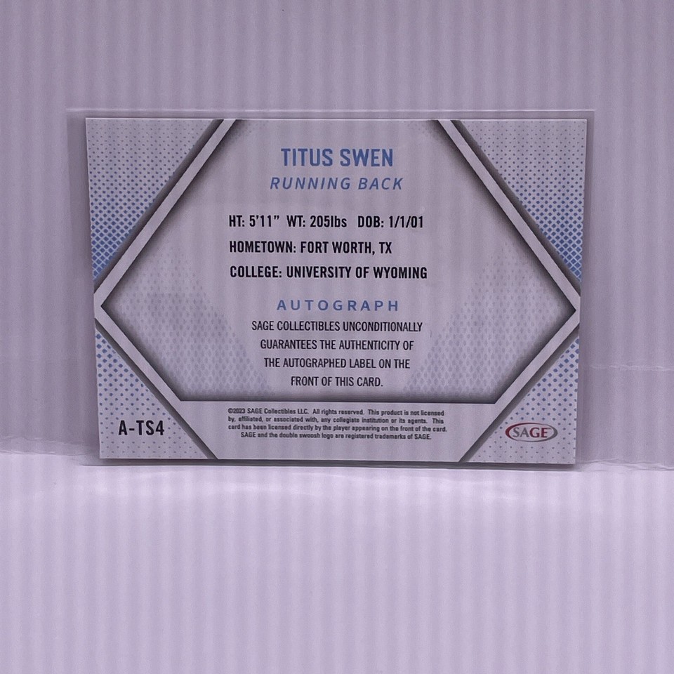 2023 Sage FB TITUS SWEN AUTO Red Parallel 🔥Wyoming Cowboys ...