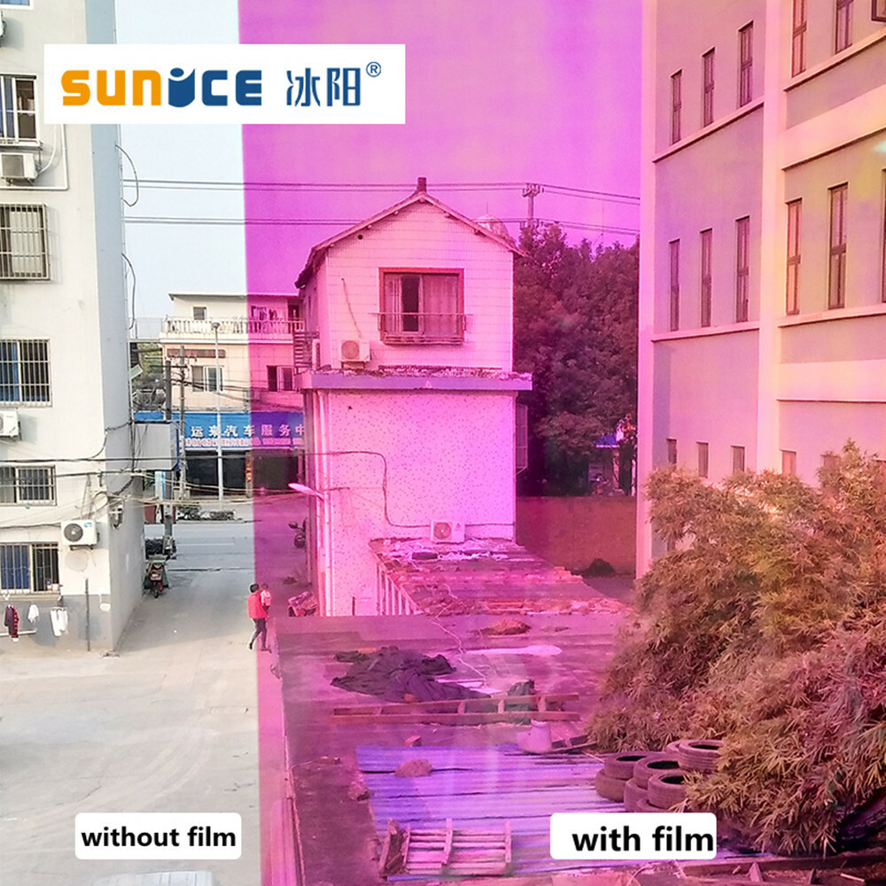 Dichroic Red Building Window Film Glass Sticker Iridescent Foil Party ...