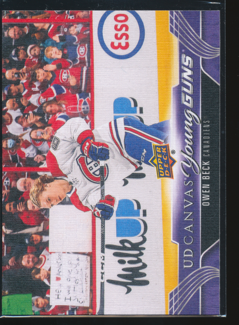 2023-24 Upper Deck Series 1 Owen Beck YG Young Guns Canvas C102 RC ...