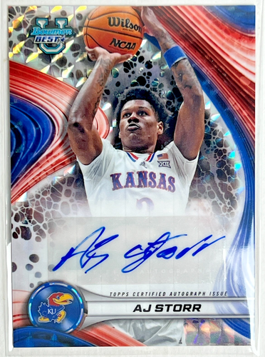 2024-25 Bowman University Best AJ Storr Geometric Refractor Auto (RC ...