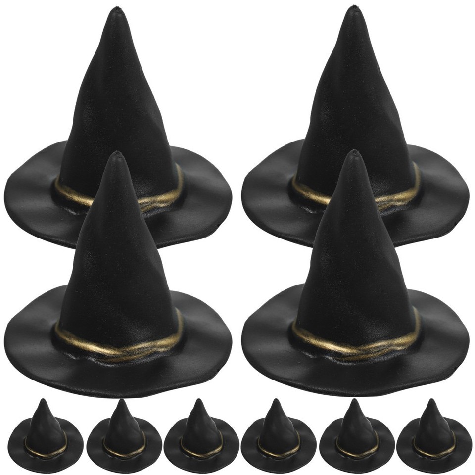 10 Pcs Crafts Props Halloween Accessories Mini Decorations Wizard Hat ...