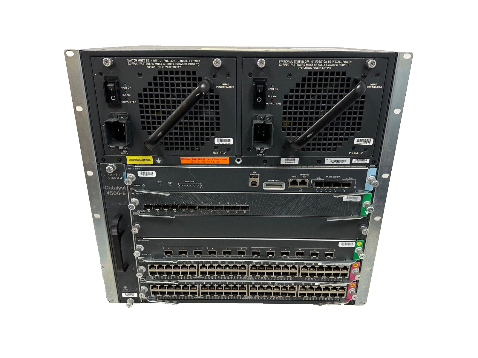 Cisco Catalyst WS-C4506-E V3 Managed Switch Chassis WS-X45-SUP7L-E & 4 ...