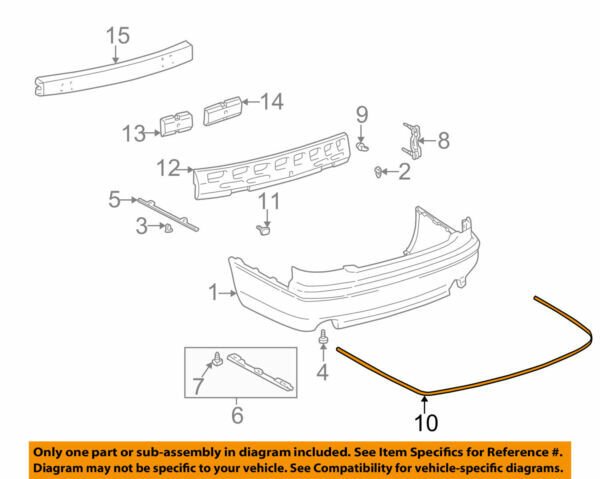 52751-30110 Toyota Moulding, rear bumper 5275130110, New Genuine OEM ...