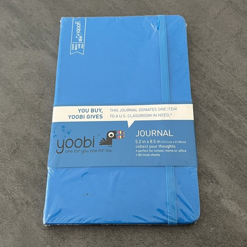 NEW Yoobi Lined Notebook Blue Journal 5.2” × 8.5” 80 Sheets School Home ...