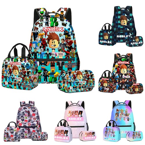 3Pcs Roblox Backpack Lunch Bag Pencil Case Kid School Bag Travel ...