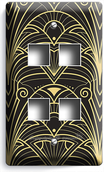 ART DECO RETRO INTRICATE STYLE PATTERN LIGHT SWITCH OUTLET WALL PLATE ...