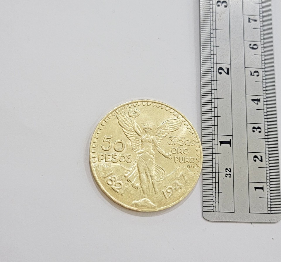 Centenario Coin Custom Solid Yellow 10k Gold 50 Pesos 1947 Mexico ...