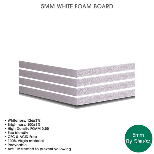 A1 Foam Board 5mm (10 Sheets) Foam Core WHITE, highest quality in the ...