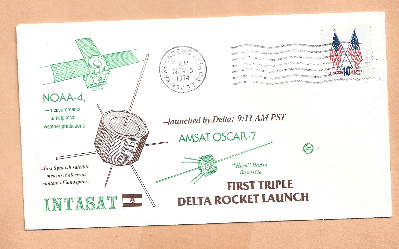 1st TRIPLE LAUNCH NOAA 4 / AMSAT OSCAR 7 / INTELSAT 1974 SPACE VOYAGE ...
