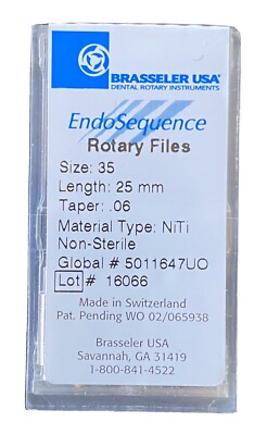 Brasseler Endosequence NiTi Rotary Files Size 35, Length 25mm, Taper ...
