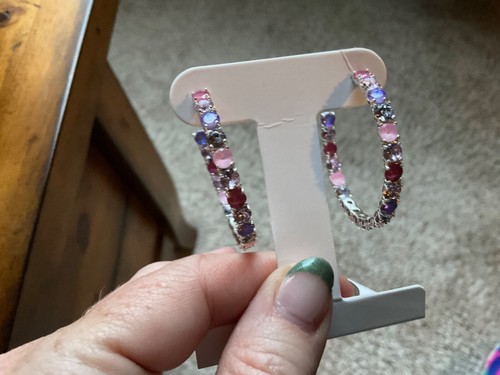 💕Bomb Party Jewel Candy Hoops Earring RBP7348 The Laurel Bubblegum ...