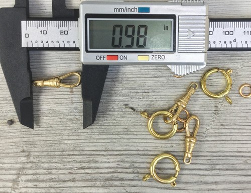 1 Set Gold Tone Spring Ring & Swivel Clip w Jump Rings. Clasps | eBay