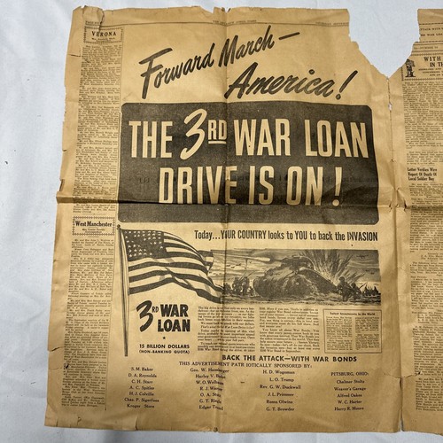 VINTAGE SEPTEMBER 23rd 1943 ARCANUM TIMES NEWSPAPER 6 Pages Damaged | eBay