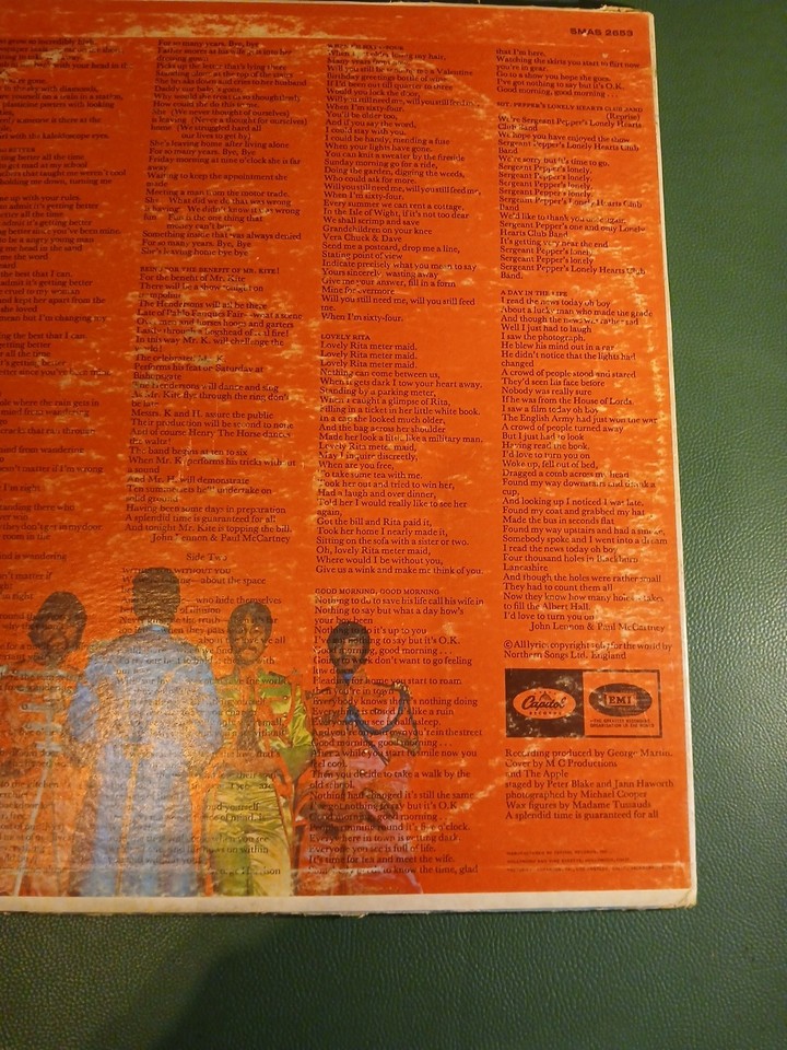 Sgt Pepper's Lonely Hearts Club Band The Beatles SMAS-2653 & Cutout VG ...