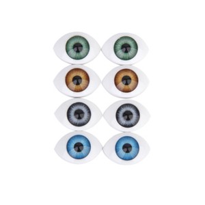8 12mm Iris Oval Plastic Doll Eyes Fake Eyeballs Hollow Back Halloween ...
