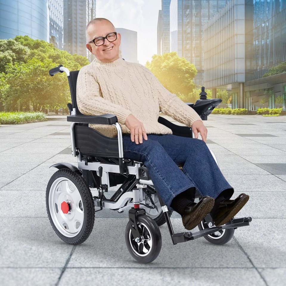 500W Dual Motor Electric Wheelchair Folding Mobility Aid Motorized ...