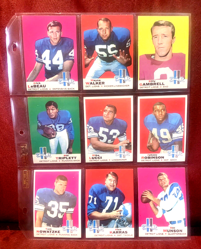 1969 topps football cards: Lot Of 9 Nr-Mt, Detroit Lions, HOF. NFL. | eBay