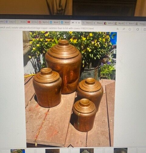 Vintage Copper Canisters Four In Lot With Covers | eBay