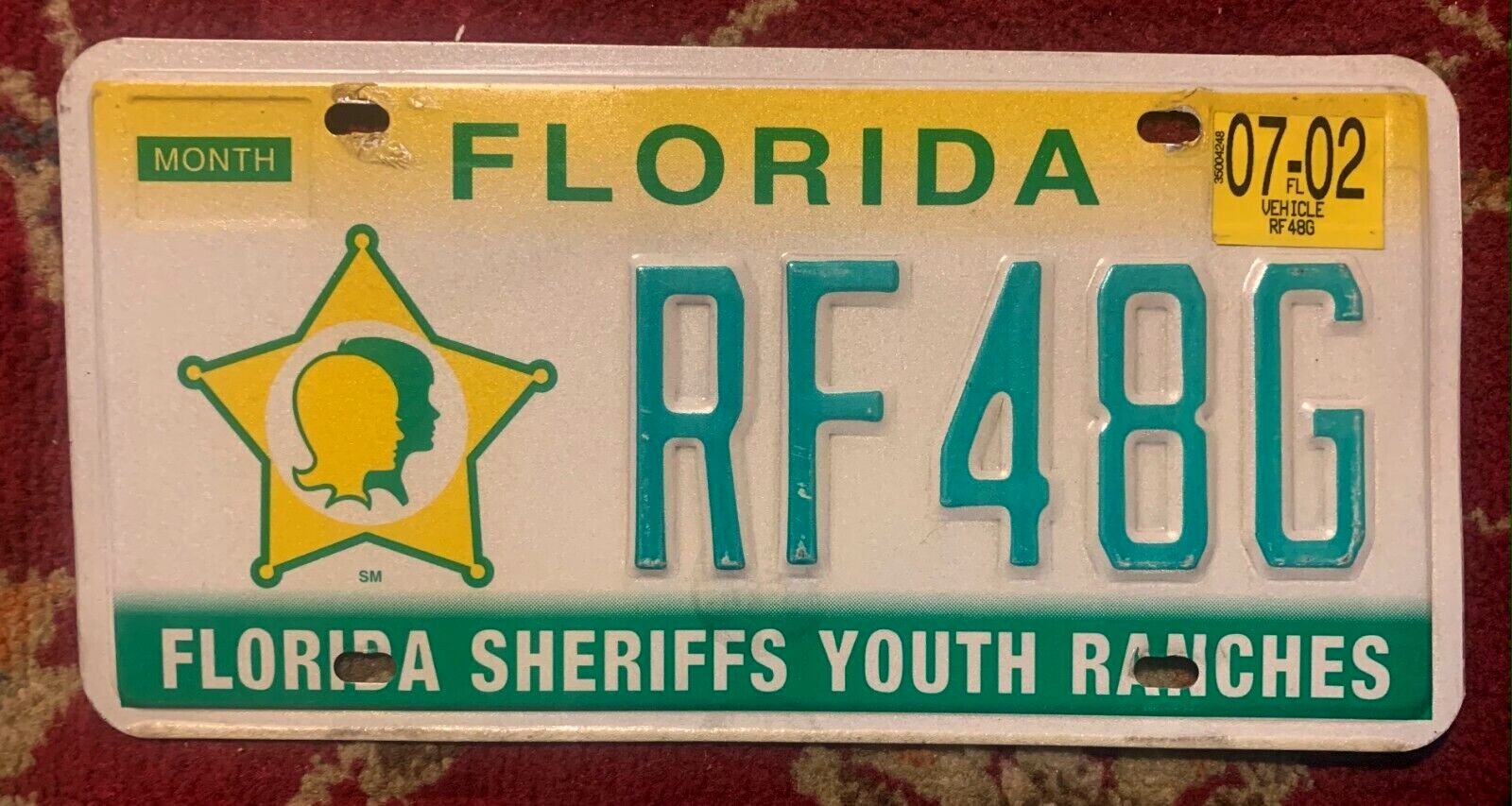 FLORIDA SHERIFFS YOUTH RANCHES PROGRAM SPECIALTY LICENSE PLATE AUTO TAG ...