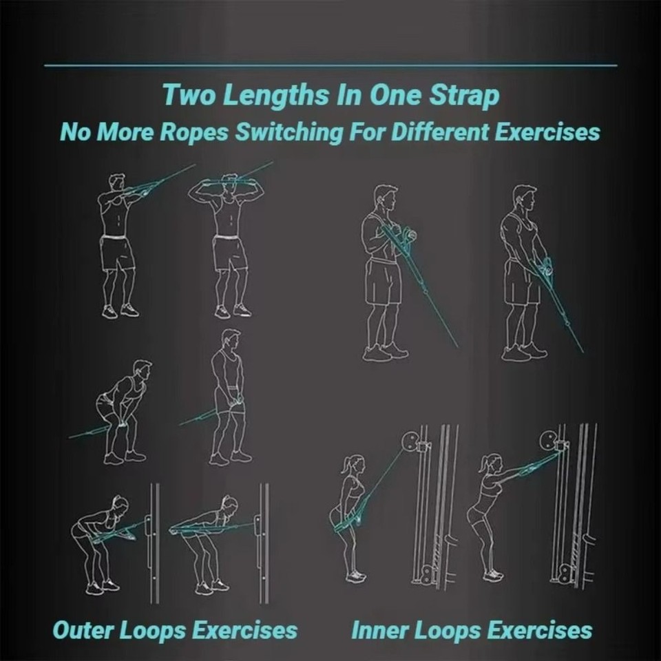 Muscle Training Arm Strength Rope Anti-Slip Pull Down Rope Crunches ...