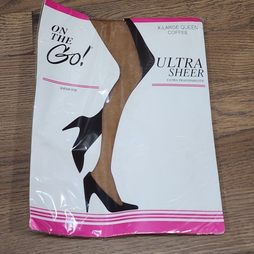 On The Go Ultra Sheer Pantyhose X-Large Queen Coffee Sheer Toe New ...