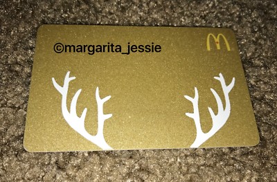 MCDONALD'S 2014 ARCH GIFT CARD GOLD GLITTER ANTLERS NO VALUE ...