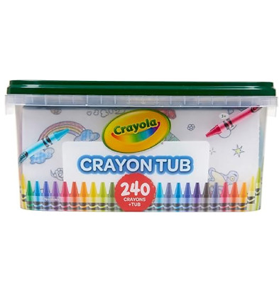 Crayola Crayon Tub 240ct Bulk Crayon Set Kids Coloring & Art Supplies ...