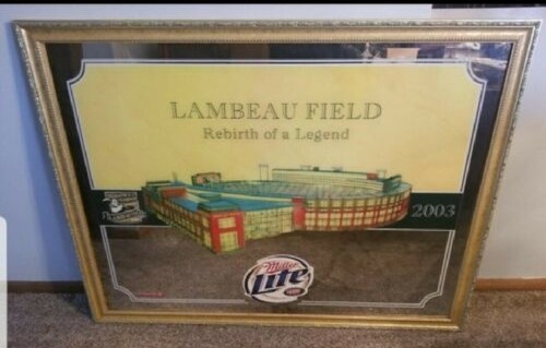 Miller lite beer green bay packers 52x40 Mirror sign Bar Game Room ...
