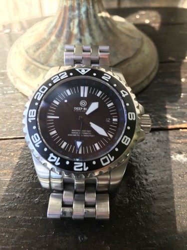 Deep Blue Master 2000 GMT Swiss Automatic Sapphire Crystal Diver Watch ...