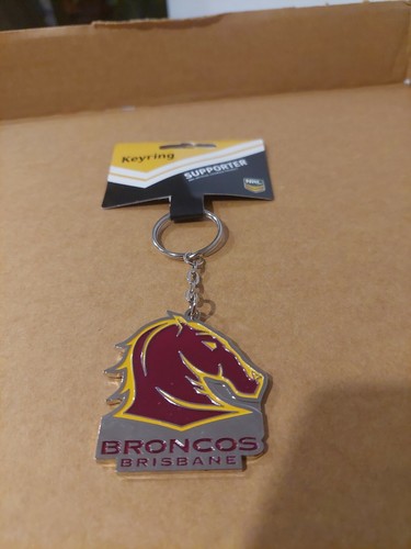 NRL Brisbane Broncos Team Logo Enamel Metal Keyring - Jersey Football ...