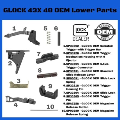 Glock 43X & 48 Complete Lower 9-MM LPK Kit OEM GENUINE FACTORY GLOCK ...