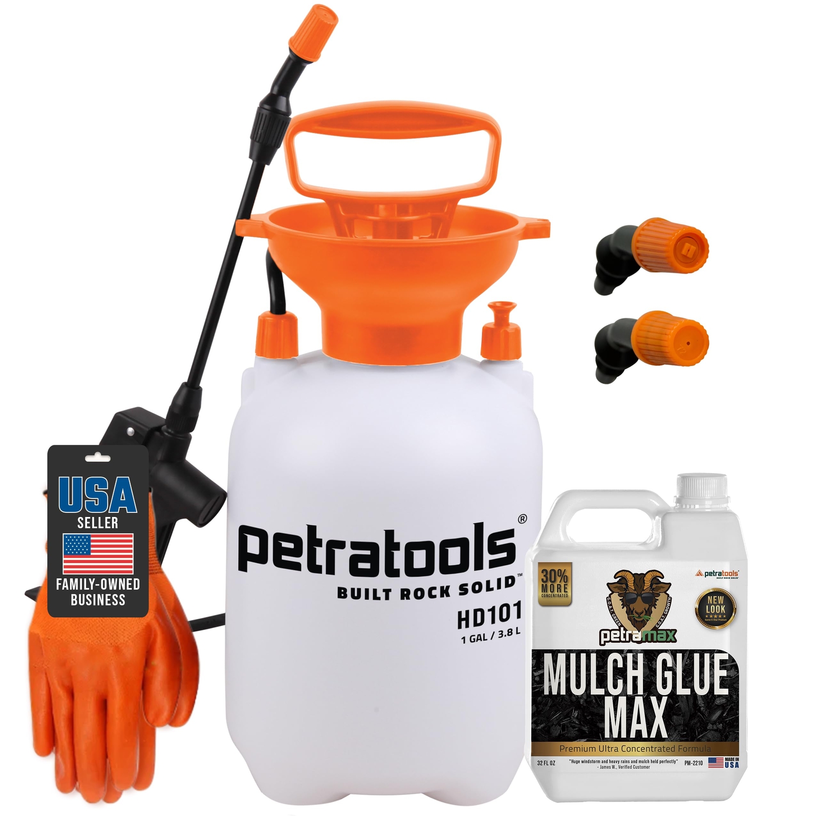 Mulch Glue for Landscaping Sprayer Bundle, (32oz Mulch Glue Max, 1 ...