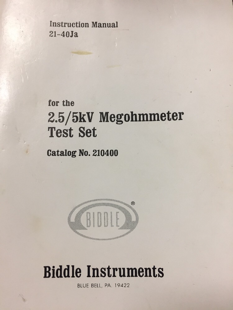 UPDATED Biddle Instruments Insulation Resistance 5kV Megohmmeter Model ...