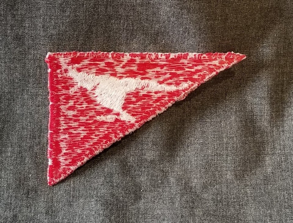 LMH Patch Badge KANGAROO White on Red Triangle Military Insignia Unit 2 ...
