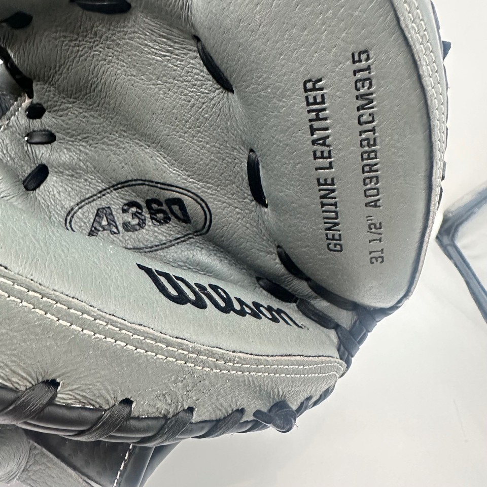 Wilson A360 Baseball Catcher's Mitt 31.5" Genuine Leather Gray Black ...