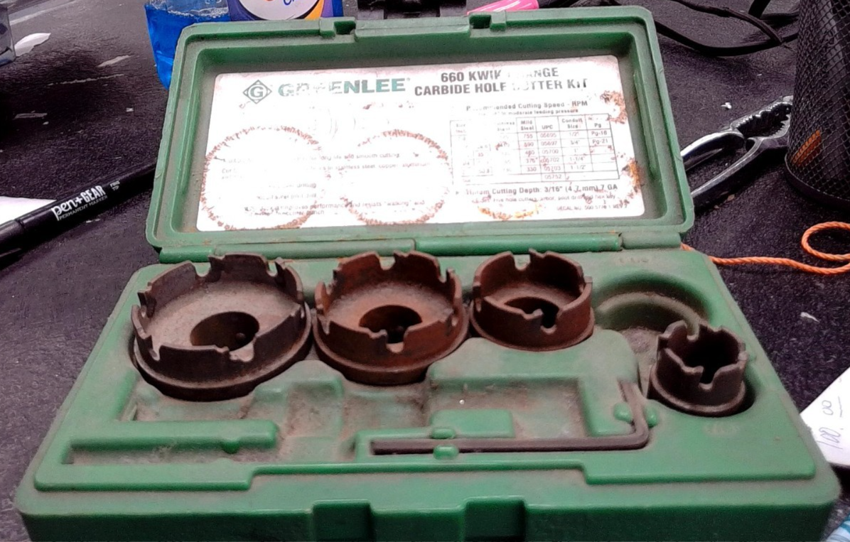 Greenlee 660 Kwik Change Hole Cutter Carbine Tips 7/8"-2" *Missing 1 1/ ...