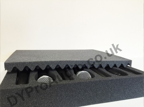 FLIGHT CASE FOAM - 7 DYNAMIC MICROPHONE INSERTS - FLIGHT CASE INSERT ...